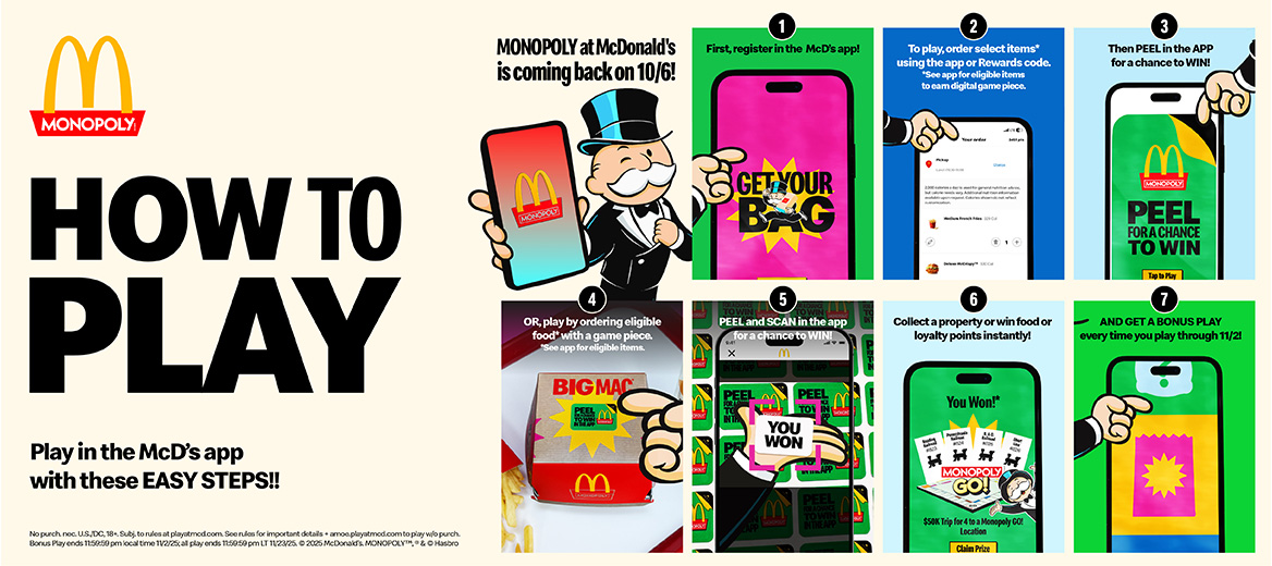 Get Ready to Pass GO: MONOPOLY Game at McDonald’s Returns with More Chances to Win